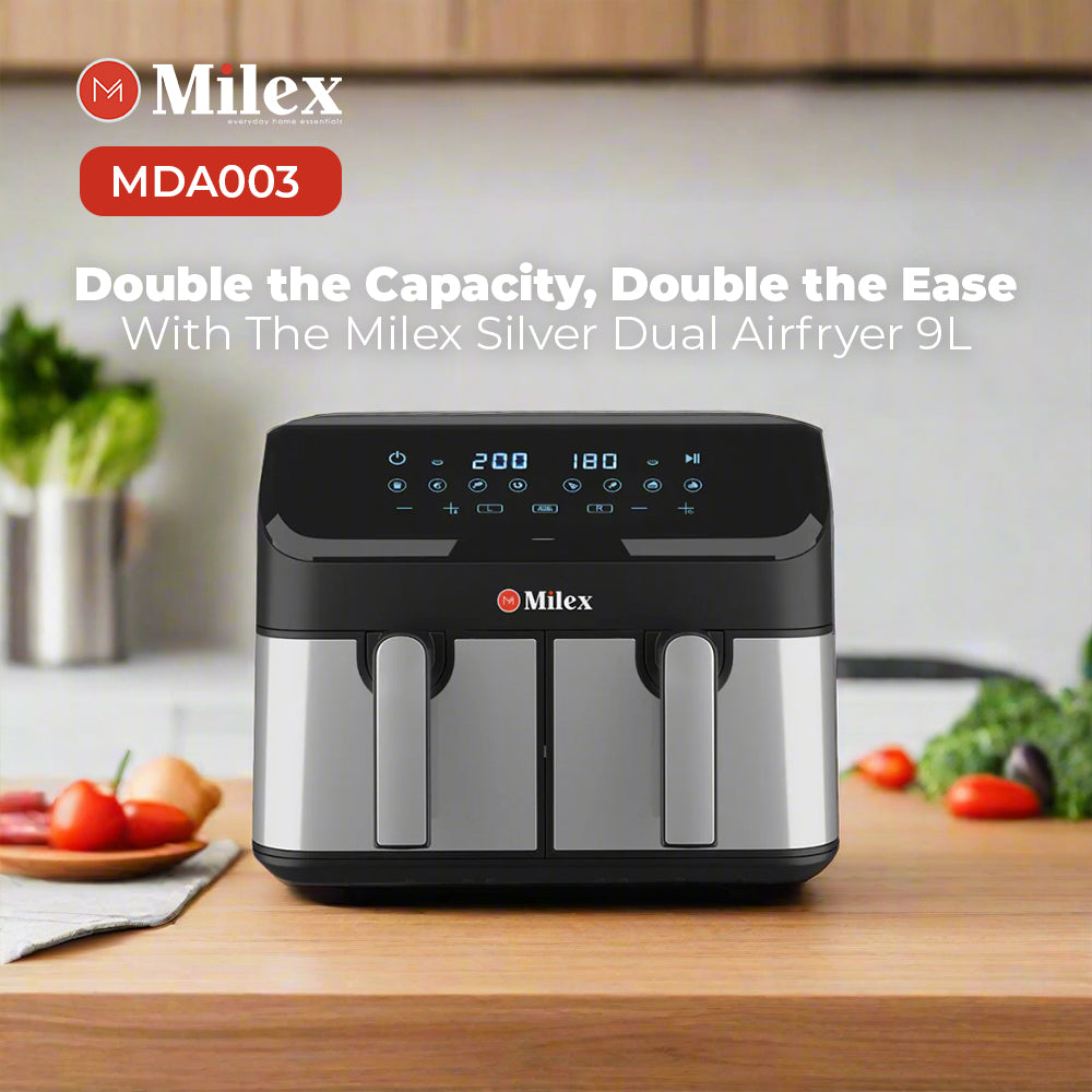 Milex Silver Dual Air fryer 9L – Milex USA